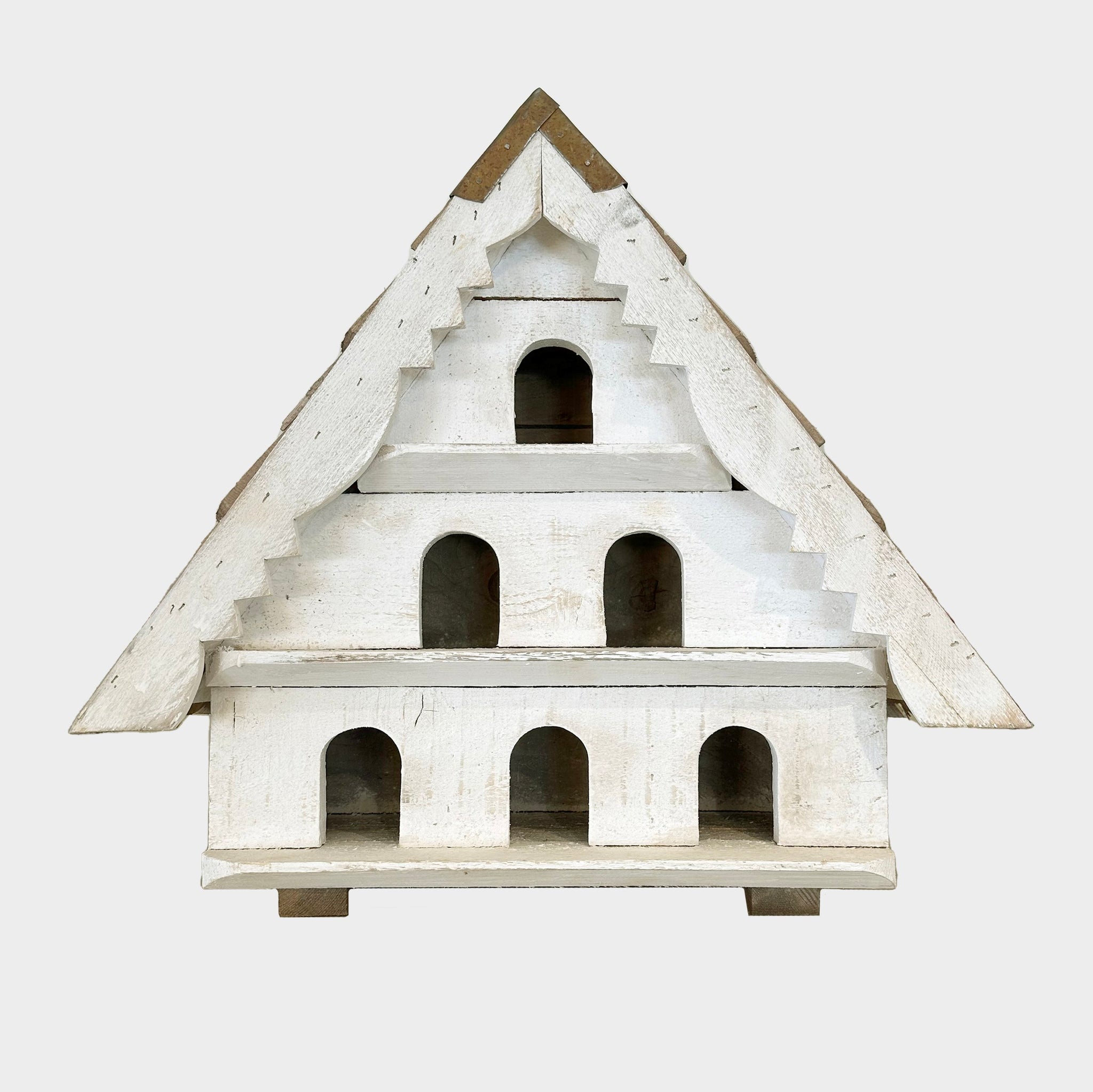 English 3 Tier Handmade Birdhouse in Reclaimed Pine – Gardenheir