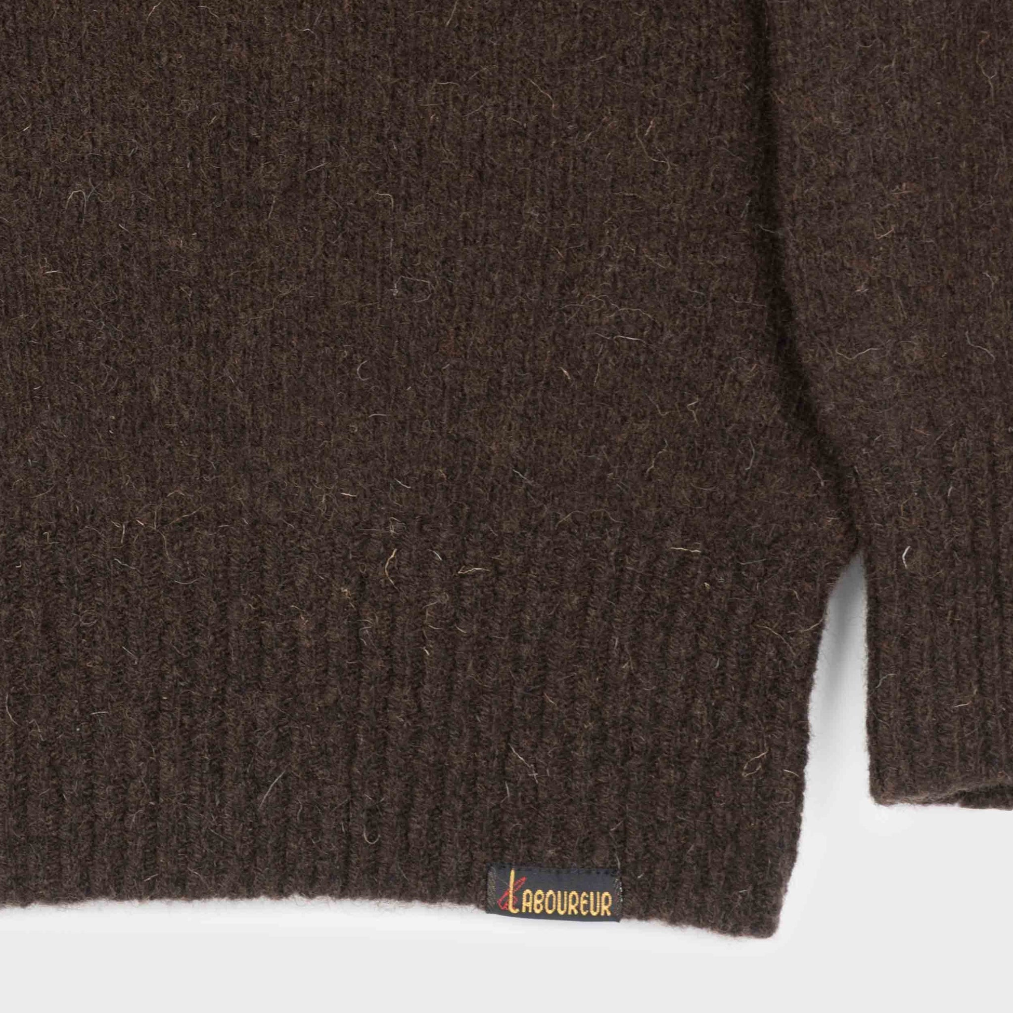Le Laboureur Recycled Wool Quarter Zip Sweater in Brown – Gardenheir